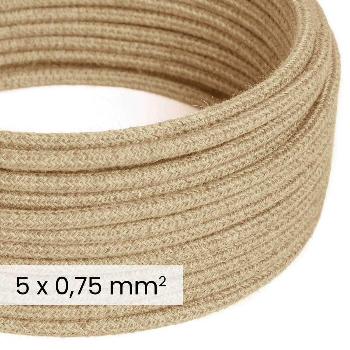 Cavo tessile rotondo 5x0.75 in Juta – Creative Cables
